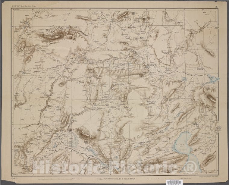 Historic 1890 Map - Sheet 9. 1: 250,000.- Turkey - Vintage Wall Art ...