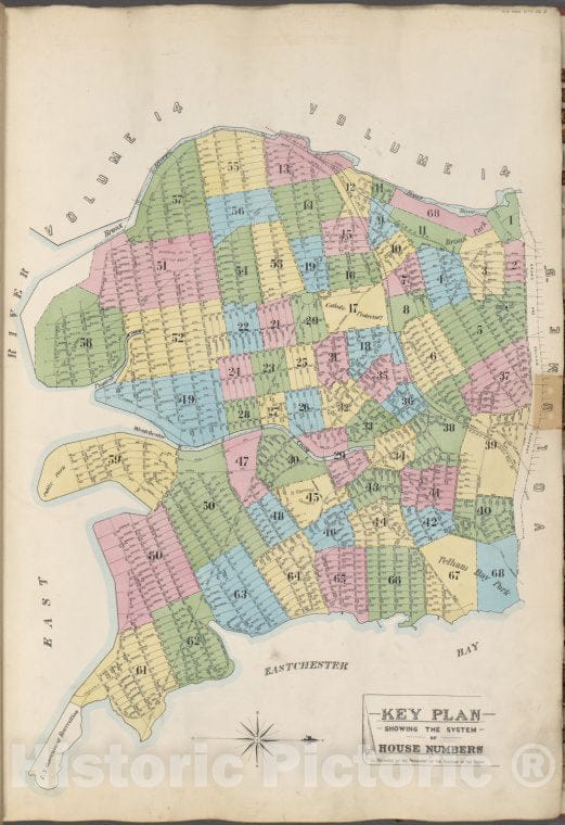 Historic 1905- Map - Key Plan Showing The System Of House Numbers - Ne ...