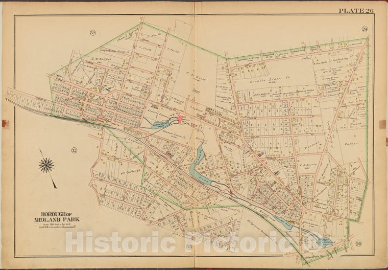 Historic 1912 Map - Bergen County, V. 2, Double Page Plate No. 26 [Map ...