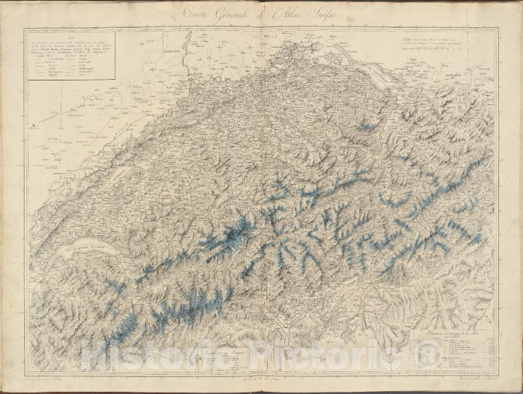 Historic 1802 Map - Carte Generale De L'Atlas Suisse. - Switzerland ...