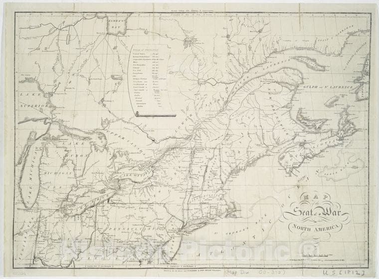 Historic 1813 Map - Map Of The Seat Of War In North America - North Am ...