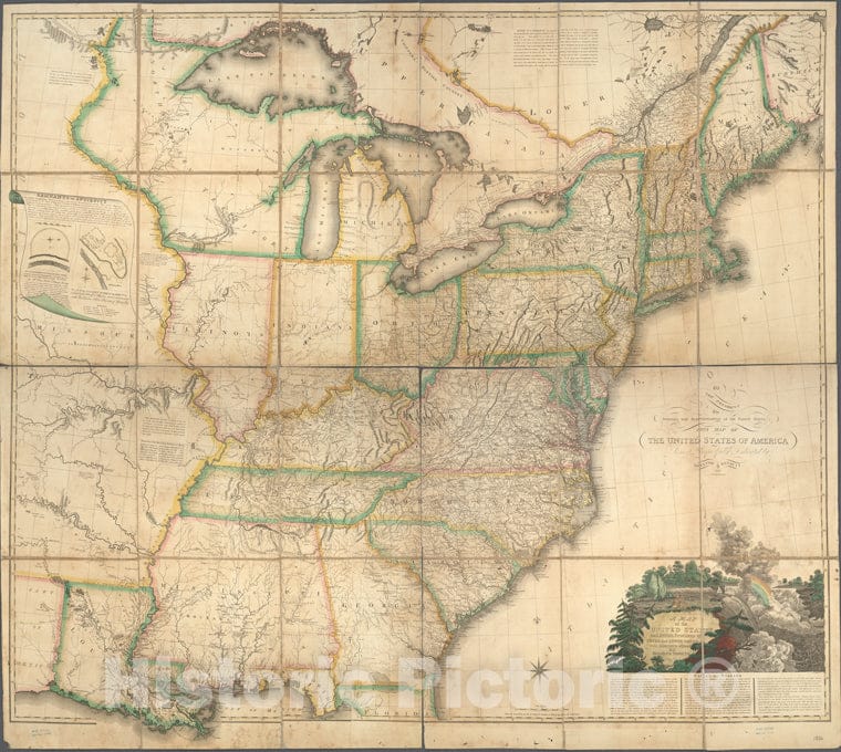 Historic 1816 Map - A Map Of The United States And British Provinces O ...