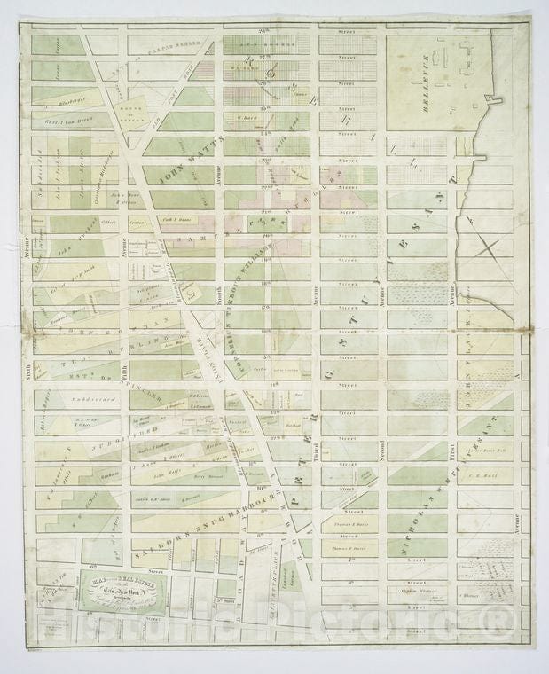 Historic 1831 Map - Map Of The Real Estate In The City Of New York : B ...