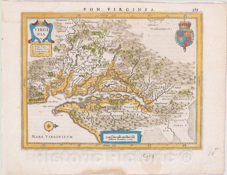Historic 1651 Map - Virginia. - Virginia - Maps - Early Works To 1800 ...