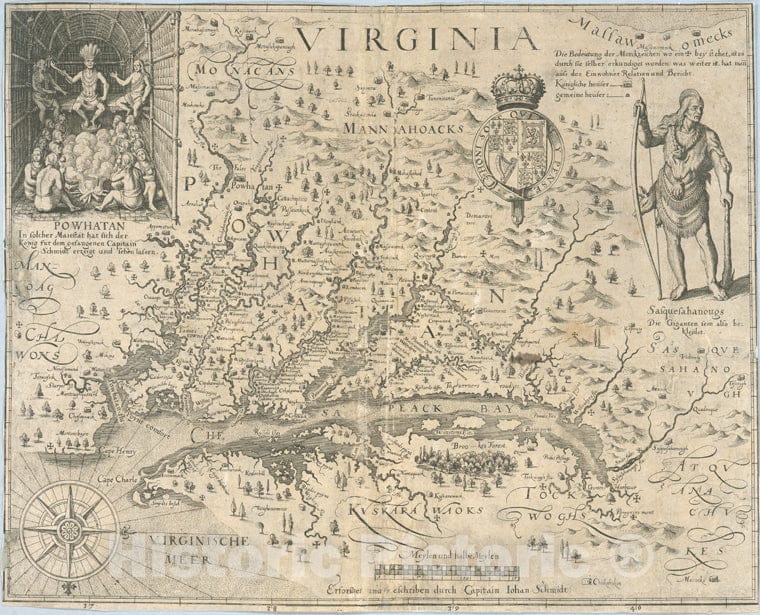 Historic 1628 Map - Virginia - Virginia - Maps - Early Works To 1800 ...