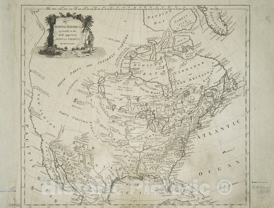 Historic 1774 Map - North America, Agreeable To The Most Approved Maps ...
