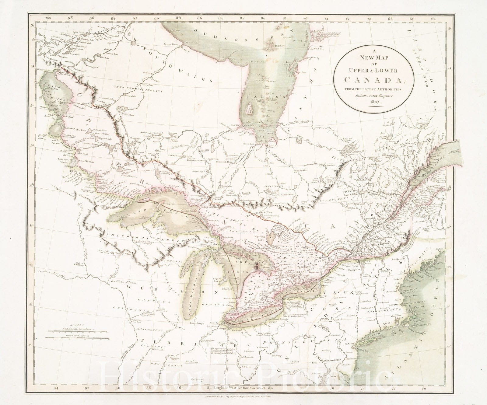 Historic Map - 1807 Upper & Lower Canada - Vintage Wall Art – Historic ...