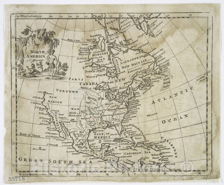 Historic 1770 Map - North America - North America - Maps - Early Works ...
