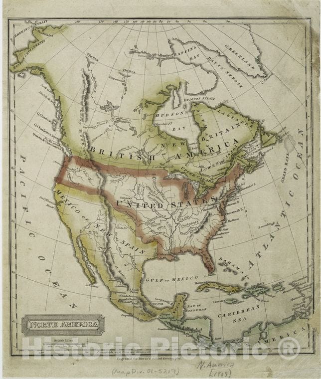Historic 1822 Map - North America. - North America - Maps - Early Work ...