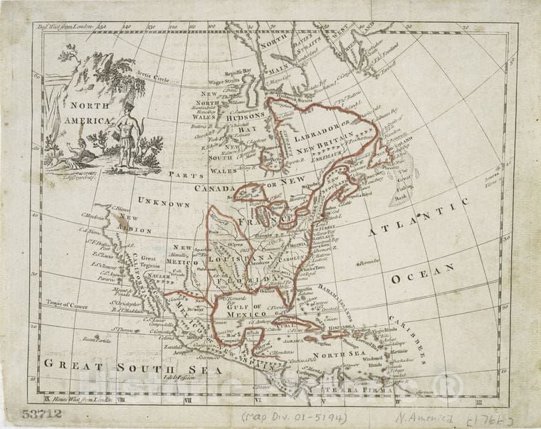 Historic 1766 Map - North America - North America - Maps - Early Works ...