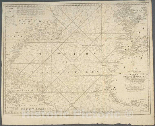 Historic 1778 Map - A New And Accurate Chart Of The Vast Atlantic Or W ...