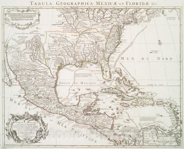 Historic Map - 1722 Mexico, Caribbean, Carte Du Mexique Et De La Flori ...