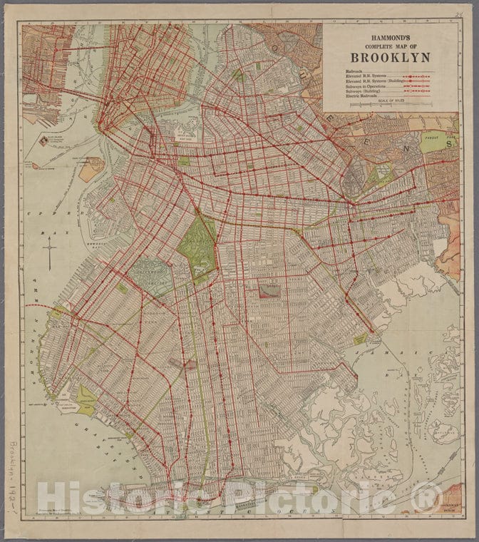 Historic 192-? Map - Hammond'S Complete Map Of Brooklyn. - Brooklyn (N ...
