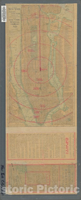 Historic 1905 Map - Map Of The Underground Railway Of New York.Of New ...
