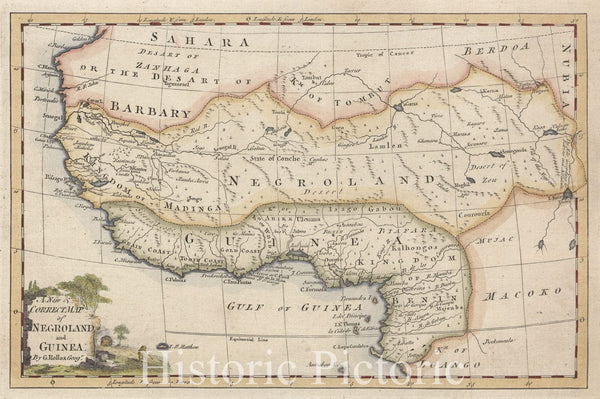 Historic 1700 Map - A New & Correct Map Of Negroland And Guinea - Afri ...