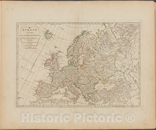 Historic Map - 1788 Europe, Europe Divided Into Its Principal States ...