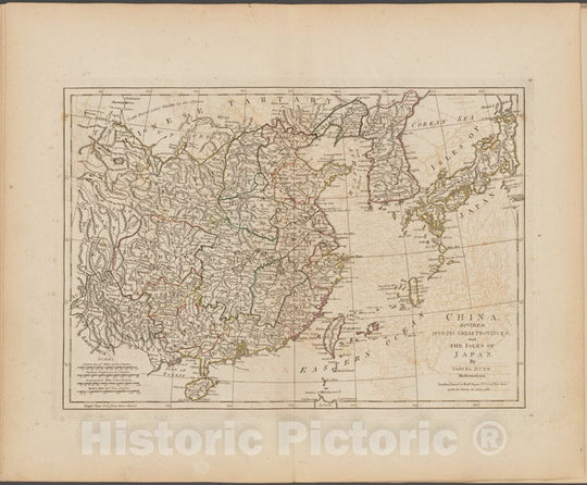 Historic 1788 Map - China, Divided Into Its Great Provinces, And The I ...