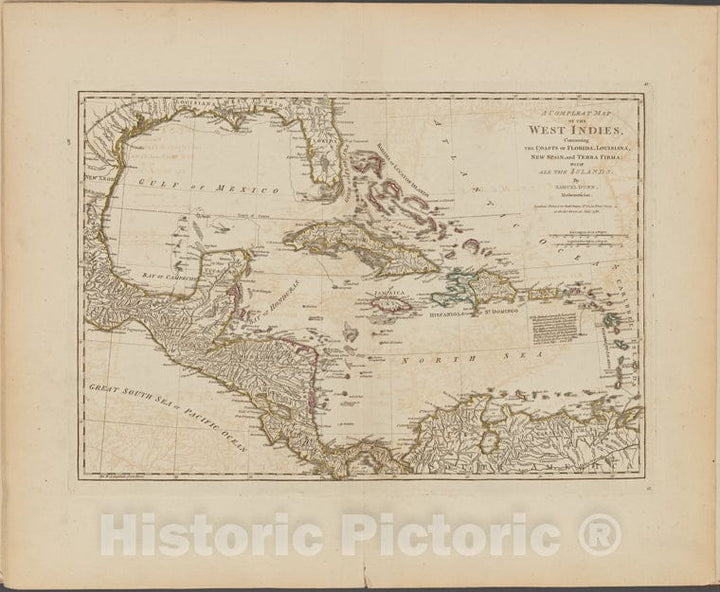 Historic Map - 1788 A Compleat Map Of The West Indies, Containing The ...
