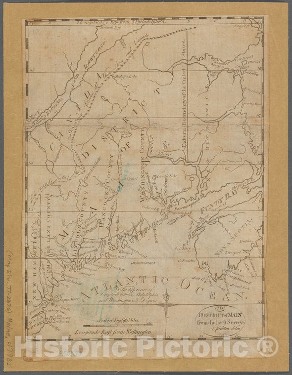 Historic 1793 Map - The District Of Main: From The Latest Surveys - Ma ...