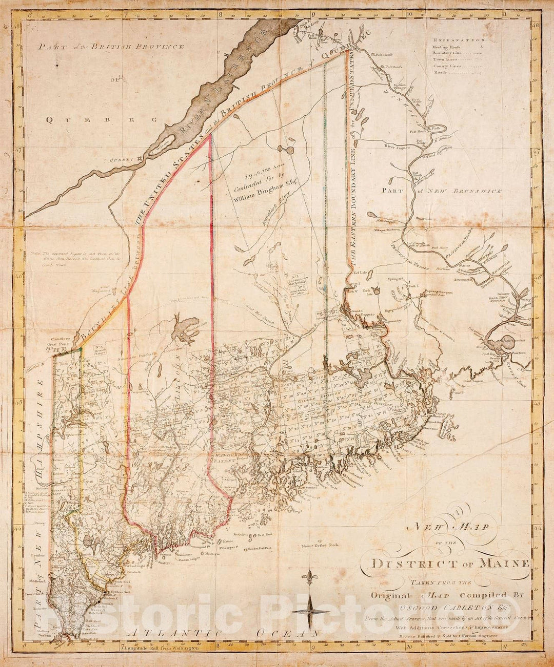 Historical Map, 1795 A new map of the District of Maine : taken from t ...