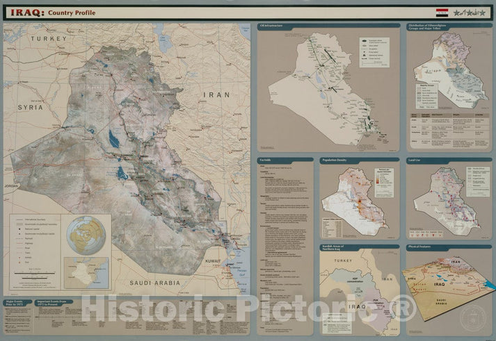 Historical Map, 2003 Iraq Country Profile, Vintage Wall Art – Historic ...