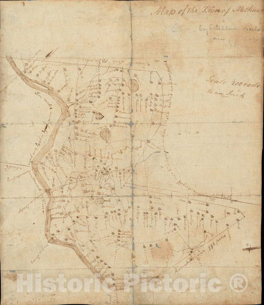 Historical Map, 1806 Map of the town of Methuen, Vintage Wall Art ...