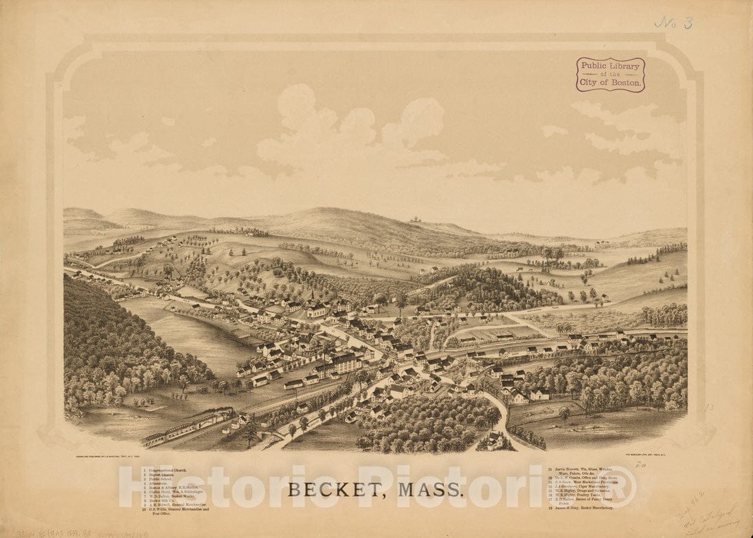 Historical Map, 1879 Becket, Mass, Vintage Wall Art – Historic Pictoric