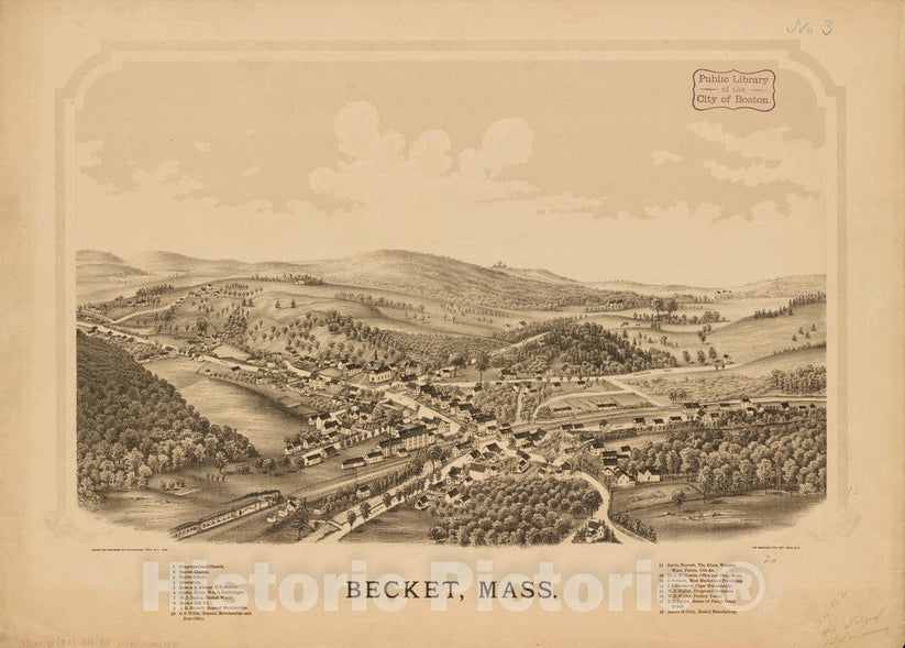 Historical Map, 1879 Becket, Mass, Vintage Wall Art – Historic Pictoric