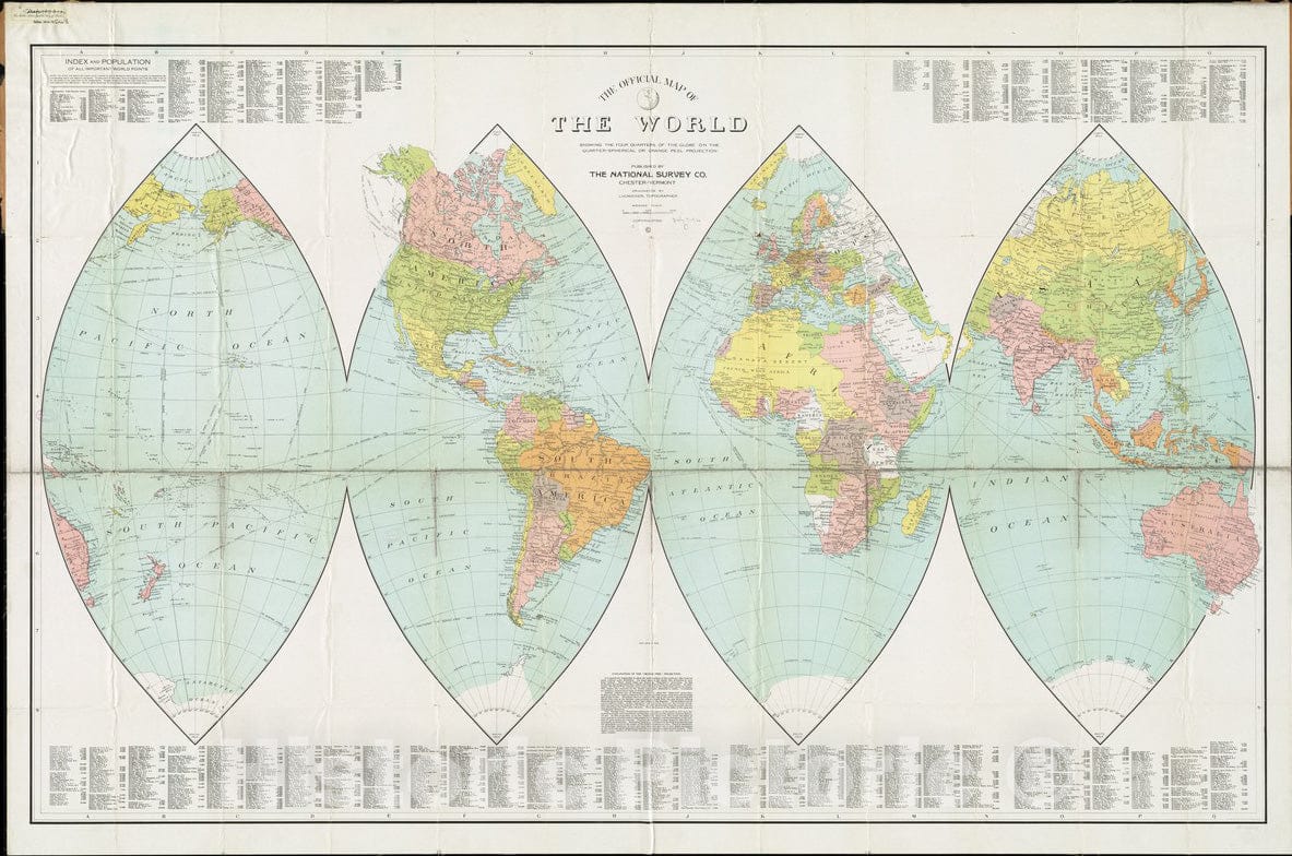 Historical Map, 1919 The Official map of The World : Showing The Four ...