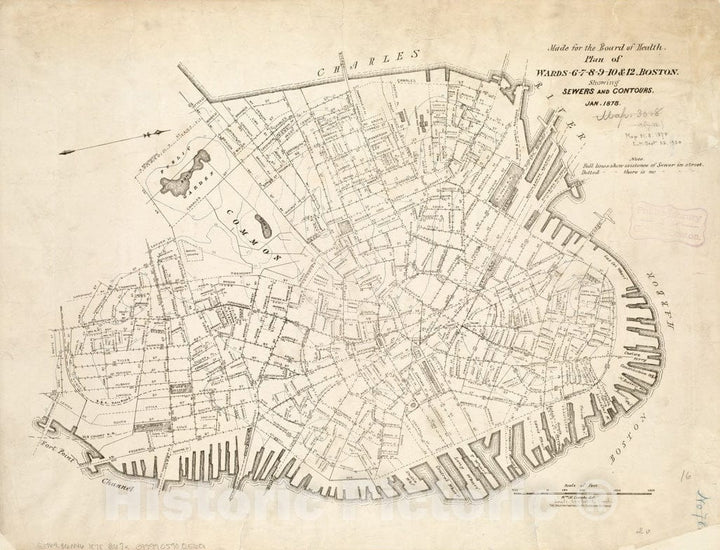 Historical Map, Plan of wards 6, 7, 8, 9, 10 and 12, Boston : showing ...