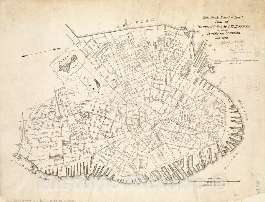 Historical Map, Plan of wards 6, 7, 8, 9, 10 and 12, Boston : showing ...