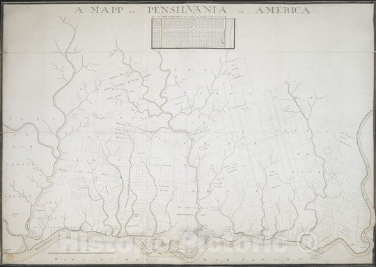 Historical Map, 1756 A MAPP of PENSYLVANIA in America, Vintage Wall Ar ...
