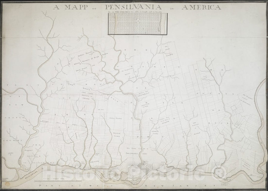 Historical Map, 1756 A MAPP of PENSYLVANIA in America, Vintage Wall Ar ...