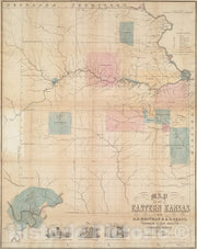 Historical Map, 1856 Map of Eastern Kansas, Vintage Wall Art – Historic ...
