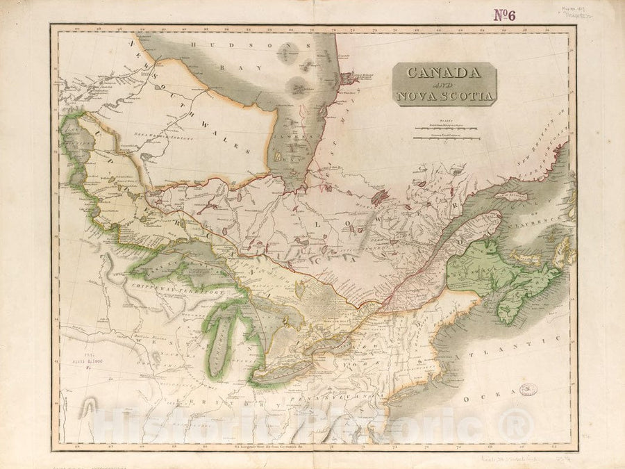 Historical Map, 1817 Canada and Nova Scotia, Vintage Wall Art ...