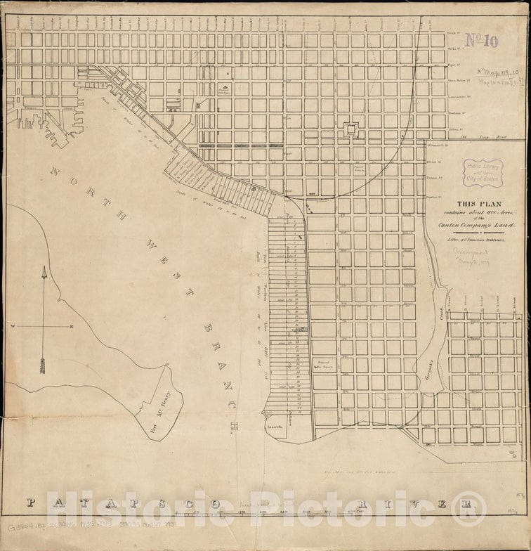 Historical Map, 1835 This Plan contains about 1000 acres, of the Canto ...