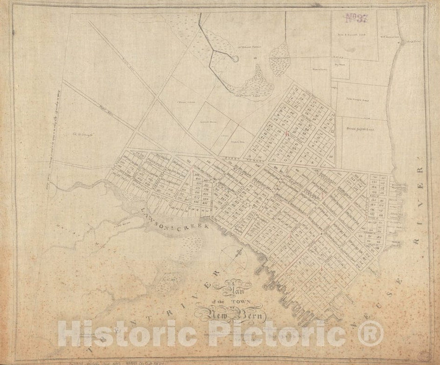 Historical Map, 1864 A Plan of The Town of New Bern, Vintage Wall Art ...