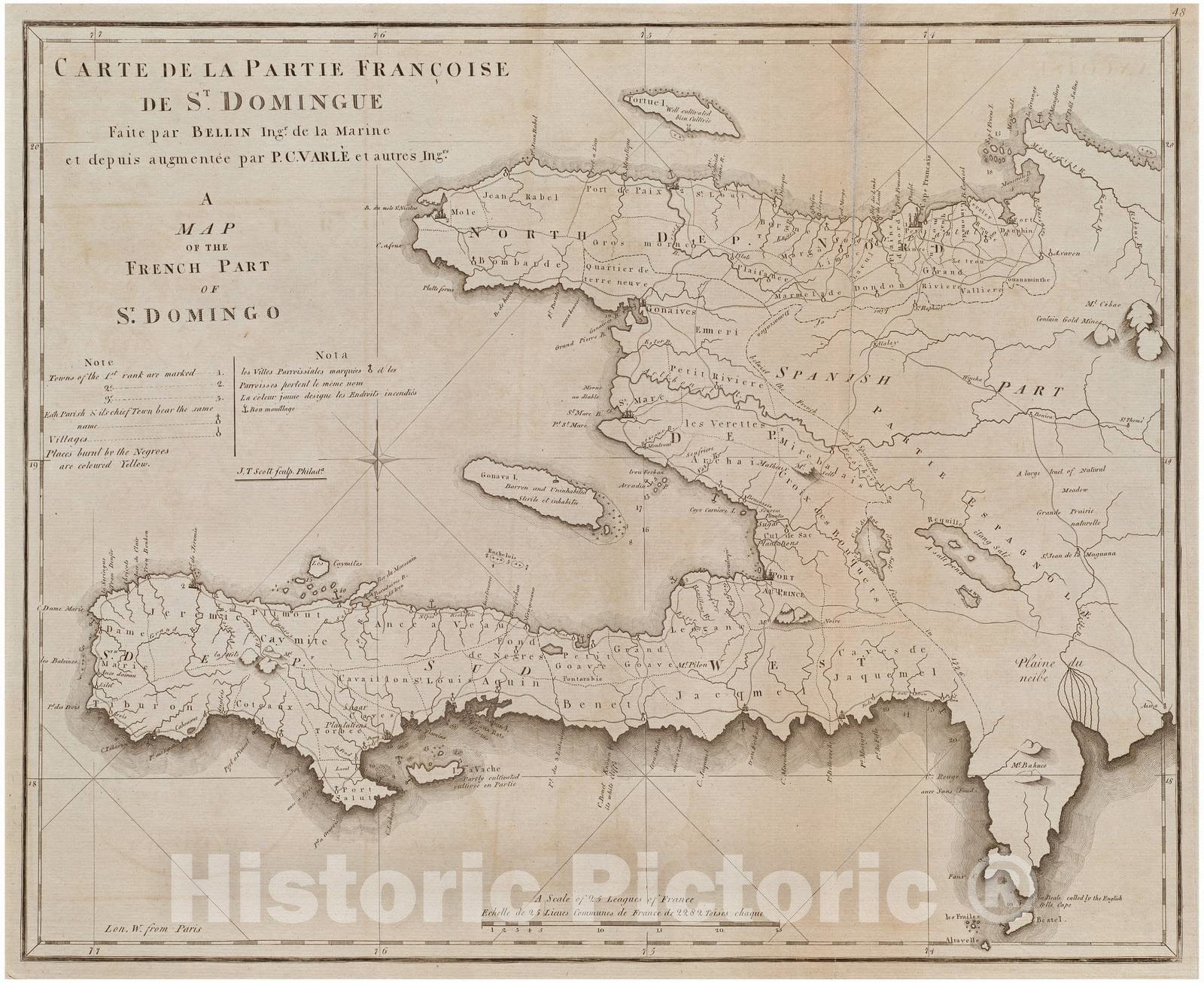 Historical Map, 1800 Carte de la Partie Francoise de St. Domingue = A ...