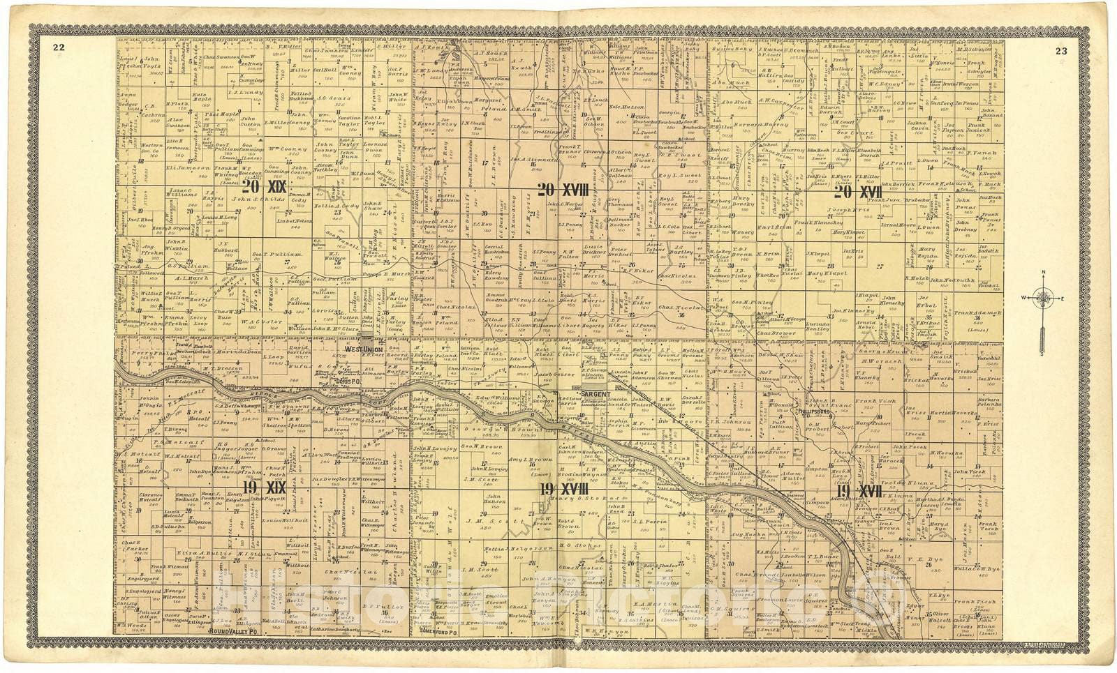 Historic 1904 Map - Standard Atlas of Custer County, Nebraska - 20 XIX ...