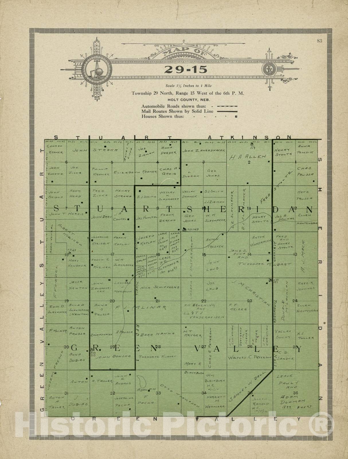 Historic 1915 Map - Atlas and plat Book of Holt County, Nebraska - Map ...
