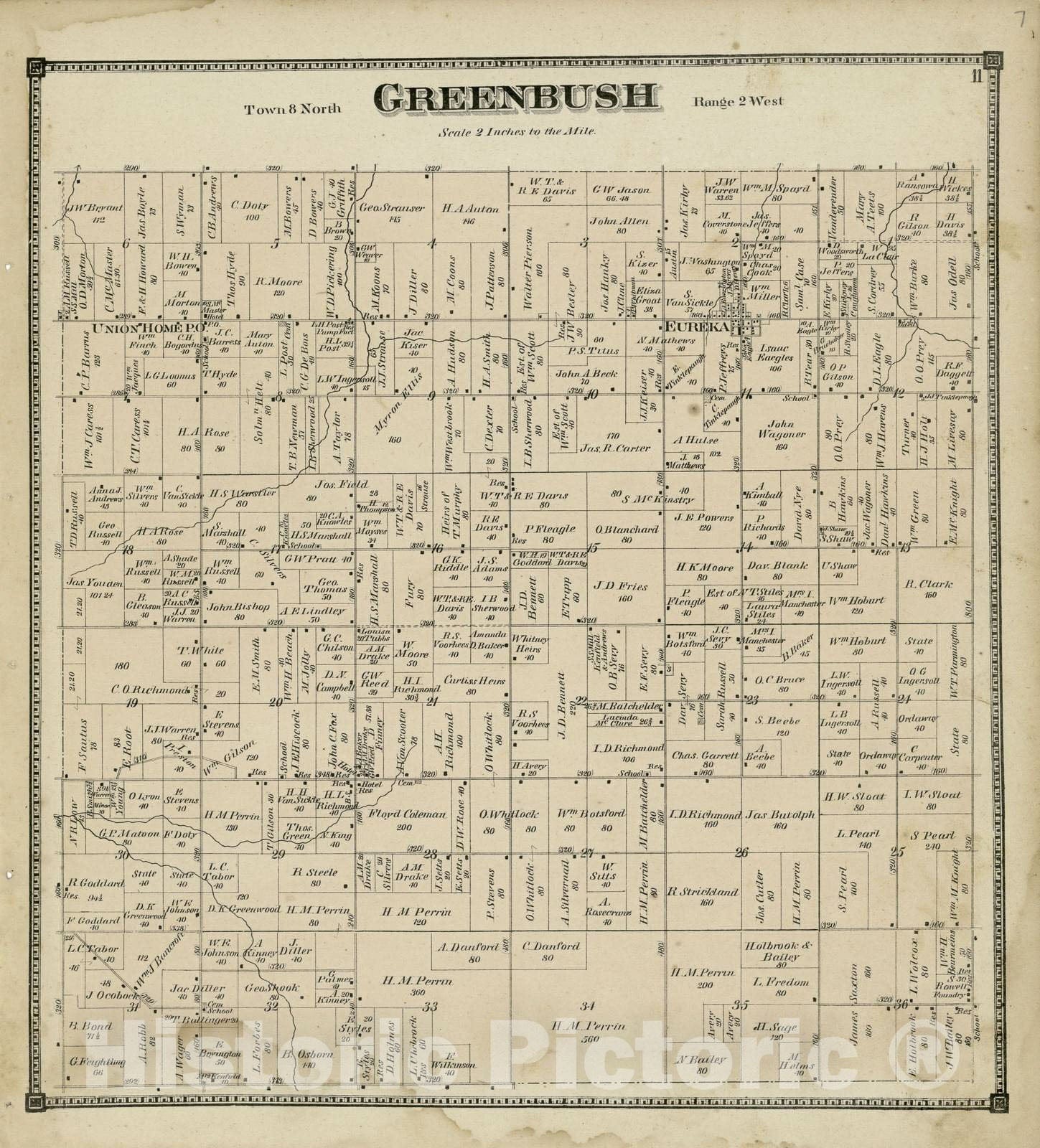 Historic 1873 Map - Atlas of Clinton County, Michigan - Greenbush ...