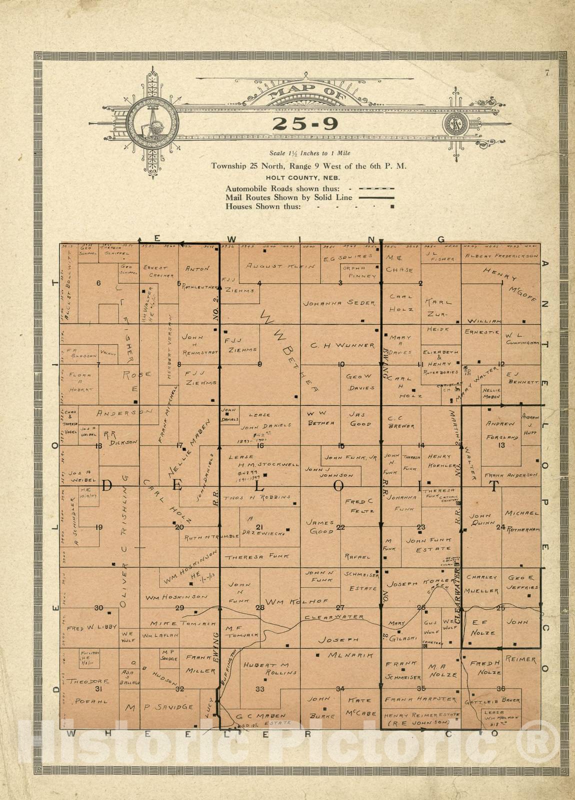 Historic 1915 Map - Atlas and plat Book of Holt County, Nebraska - Map ...