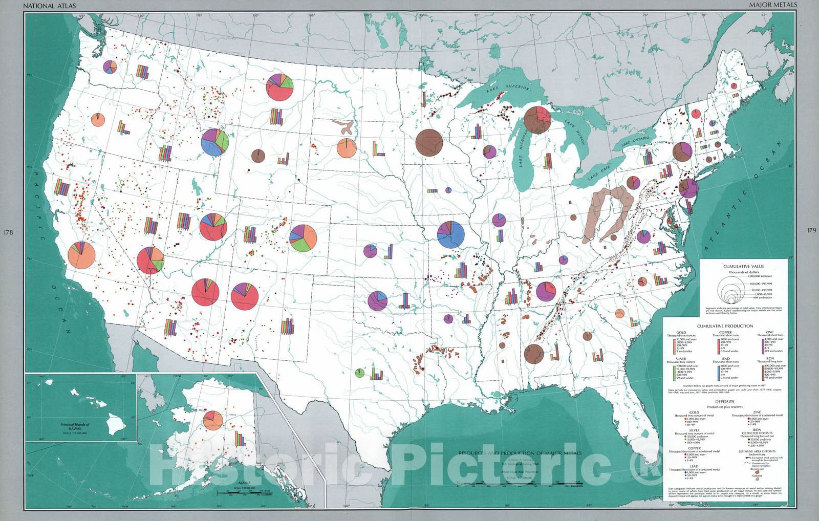 Historic 1970 Map - The National Atlas of The United States of America ...