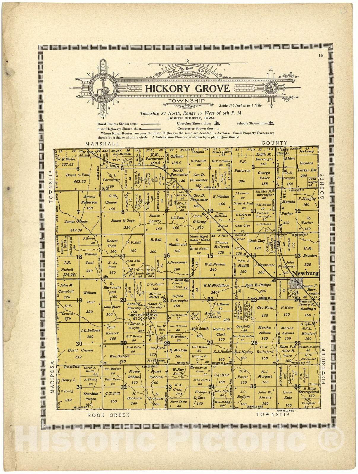 Historic 1914 Map - Atlas and plat Book of Jasper County, Iowa - Map o ...