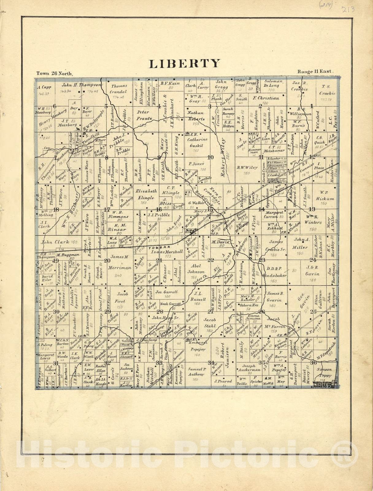 Historic 1881 Map - Historical Hand-Atlas, Illustrated - Map of Libert ...