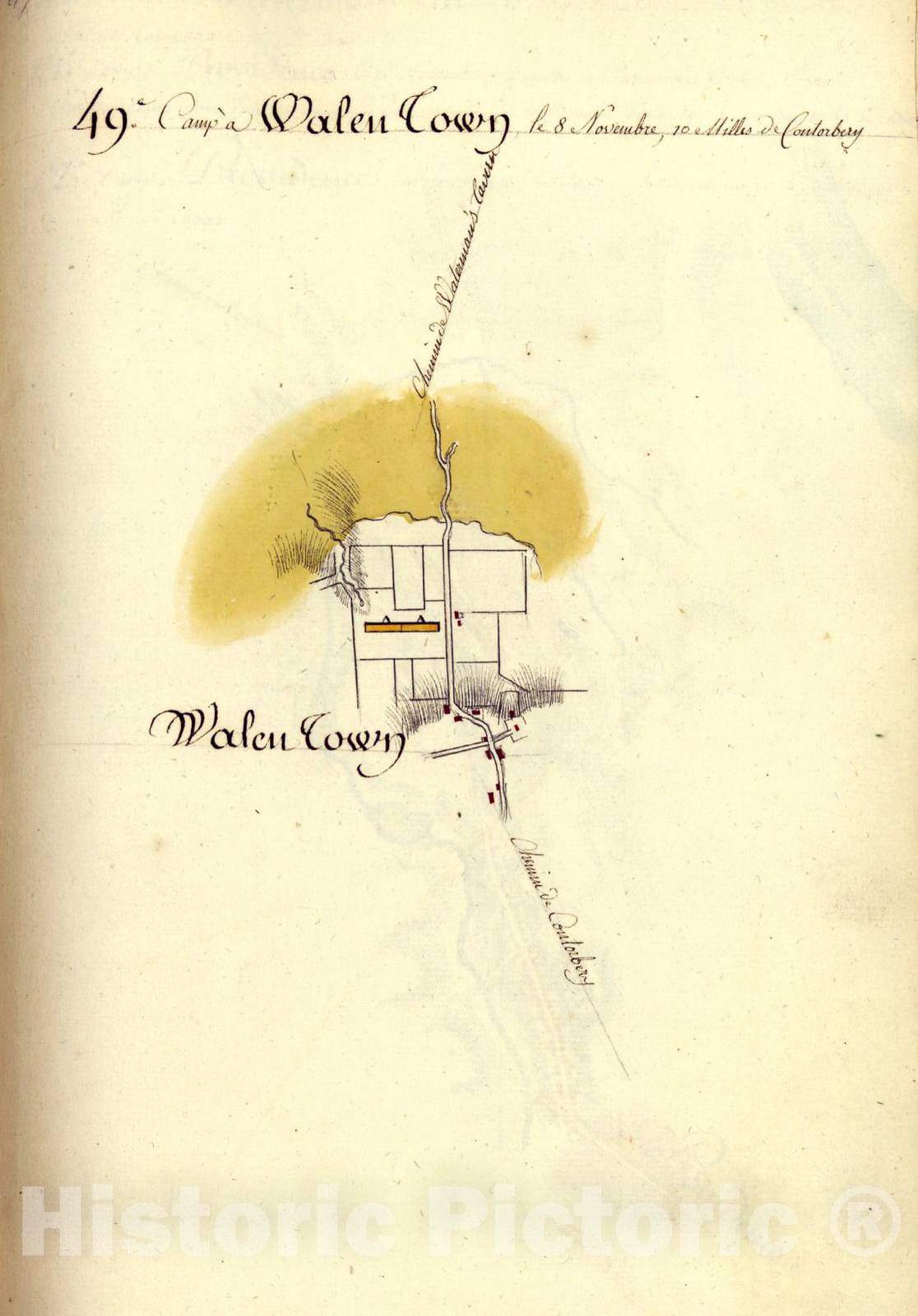 Historic 1782 Map - AmÃ©rique campagne. - Camp a Walen Town – Historic ...