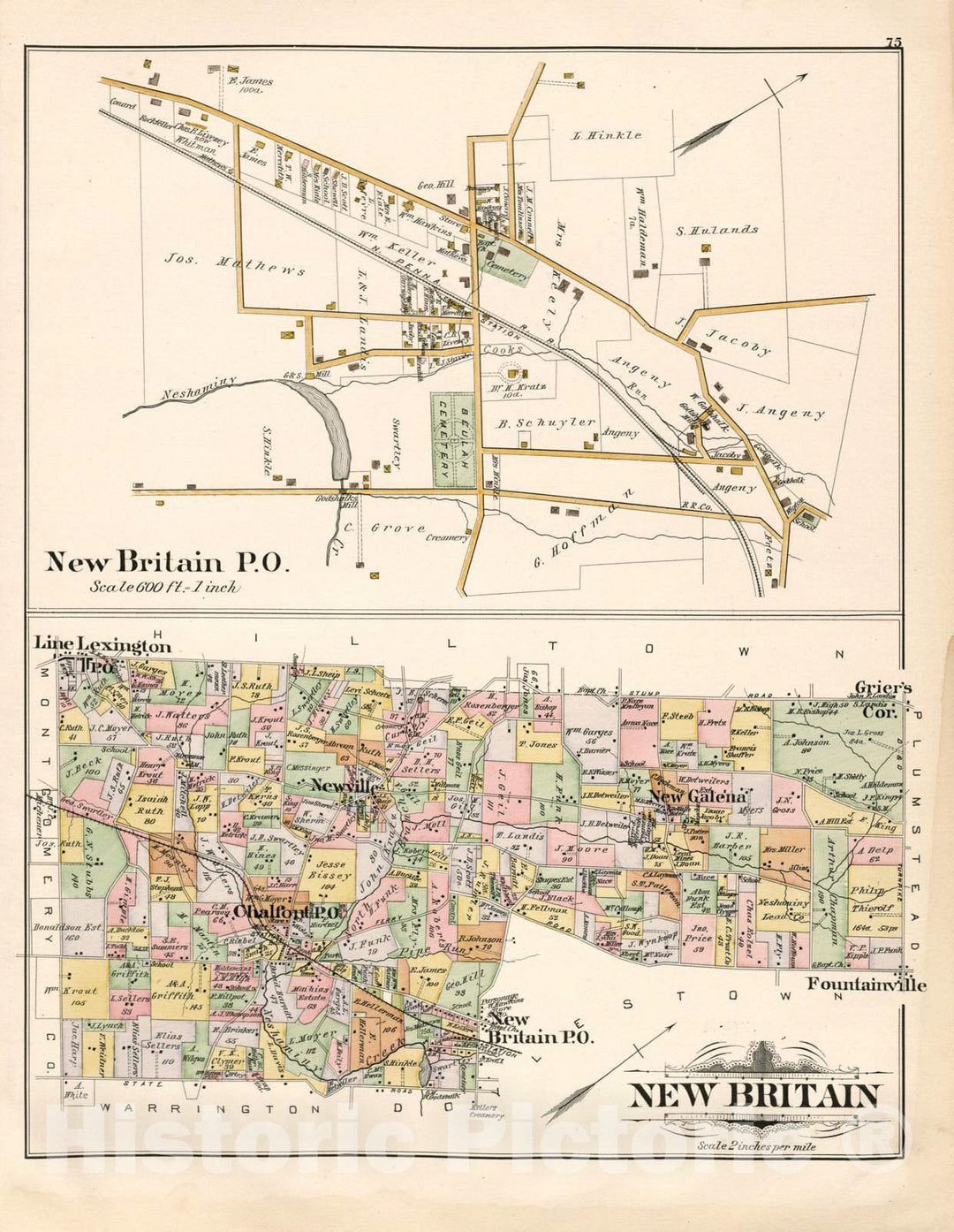 Bucks County Historical Map Combination Atlas Map Of Bucks County,