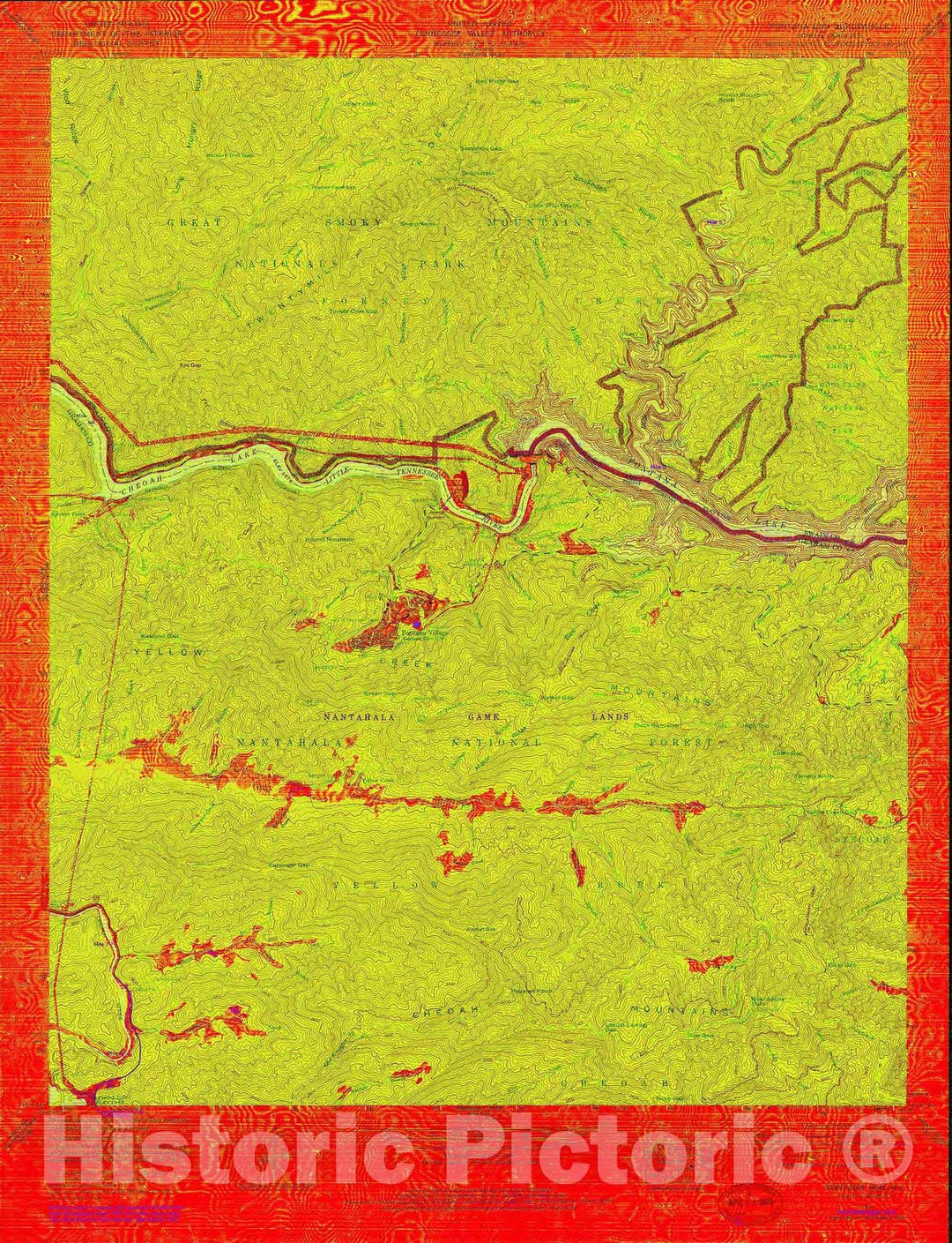 Historic 1935 Map - North Carolina. - Scale 1:24,000 (1978) - Fontana ...