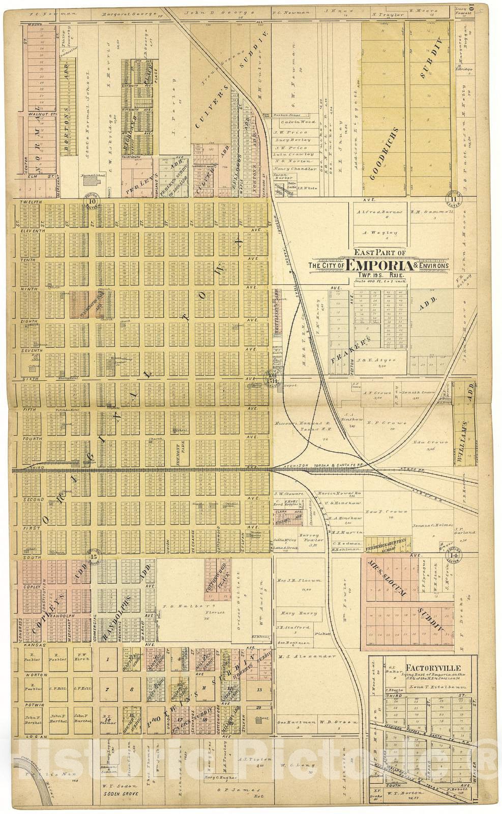 Historic 1901 Map - Standard Atlas of Lyon County, Kansas - East Part ...