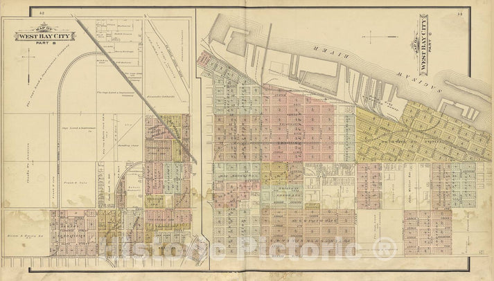 Historic 1896 Map - The County of Bay, Michigan : maps, History, Illus ...